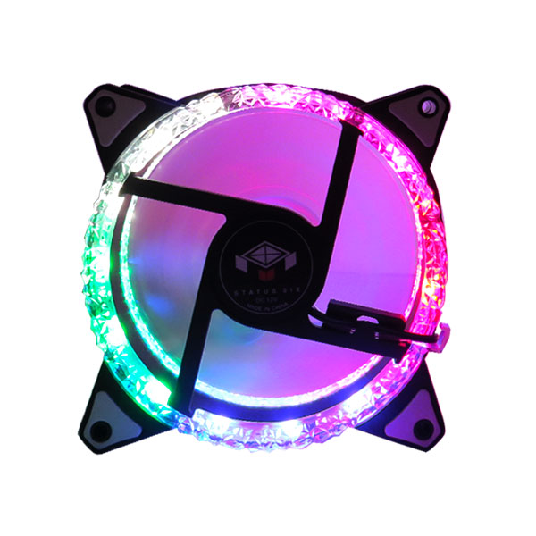 فن کیس 12 × STATUS 12 (پره شیشه ای مشجر) RGB