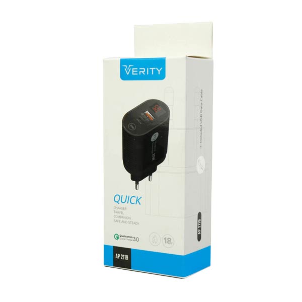 شارژر دیواری Verity وریتی مدل 2119 AP همراه کابل تایپ سی