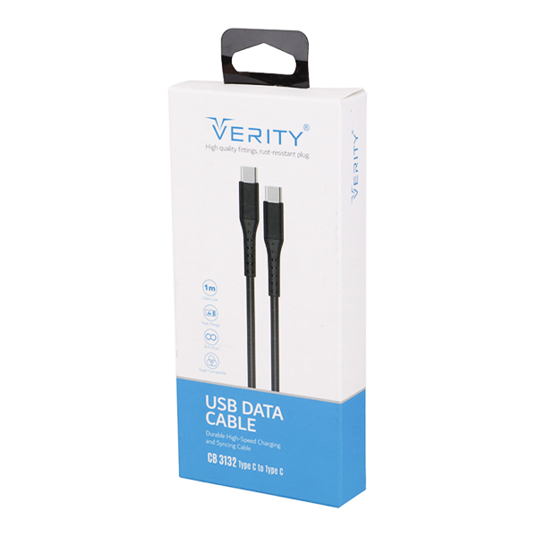 کابل تبدیل Type-C به Type-C وریتی VERITY مدل CB 3132 متراژ 1 متر