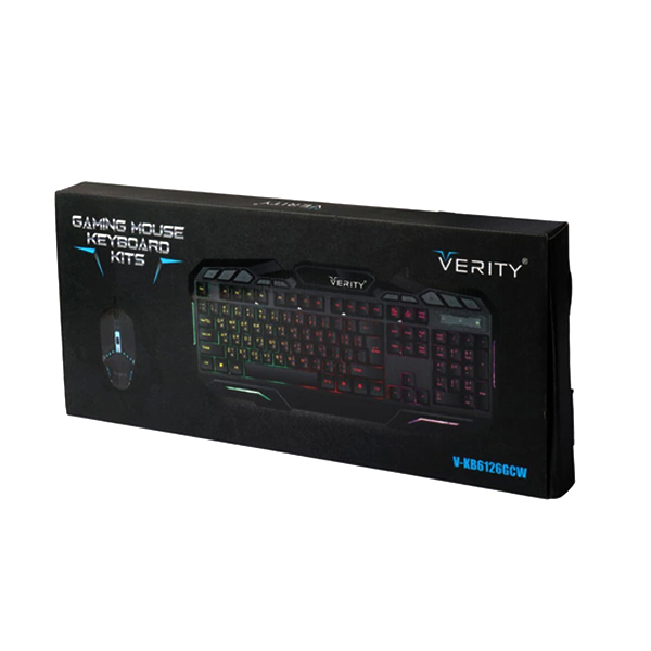 کیبورد و ماوس سیم دار گیمینگ Verity وریتی مدل V-KB6121GCW