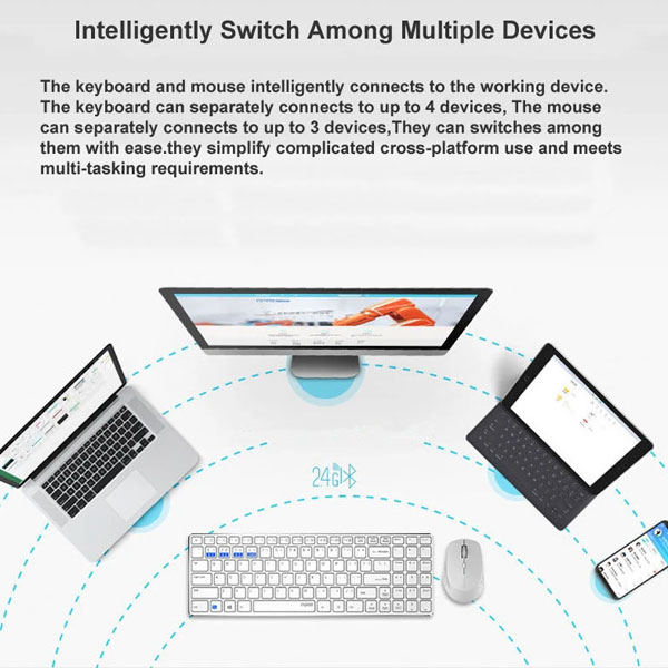 کیبورد و ماوس بی سیم RAPOO راپو مدل 9300G - اورجینال