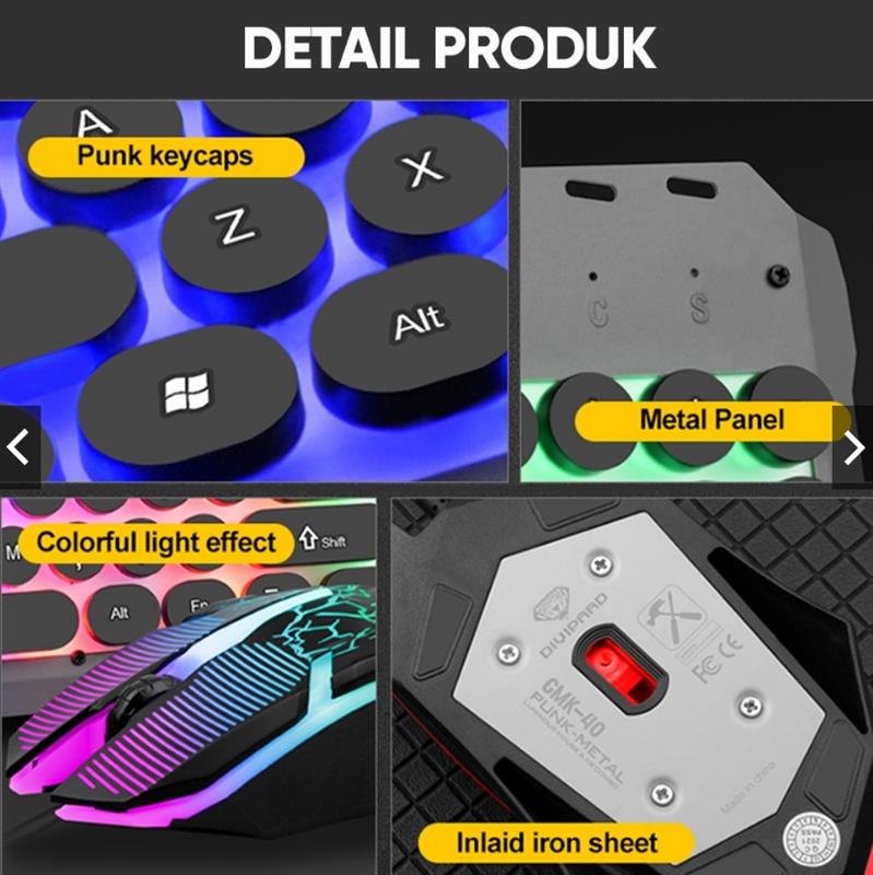 کیبورد و ماوس سیم دار گیمینگ DIVIPARD مدل GMK-40