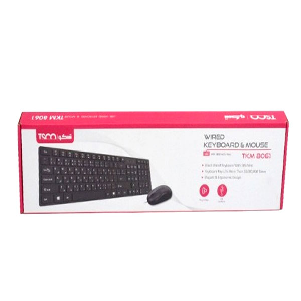 کیبورد و ماوس سیم دار TSCO تسکو مدل TKM 8061