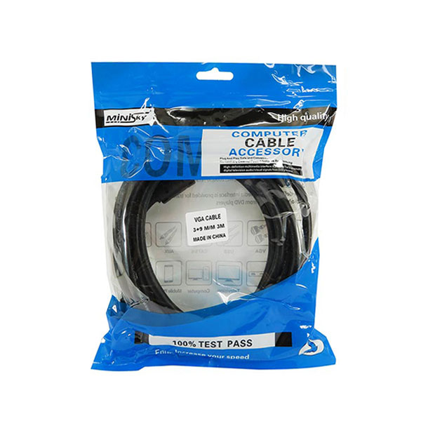 کابل تصویر VGA مینی اسکای MINISKY مدل 9 + 3 متراژ 3 متر